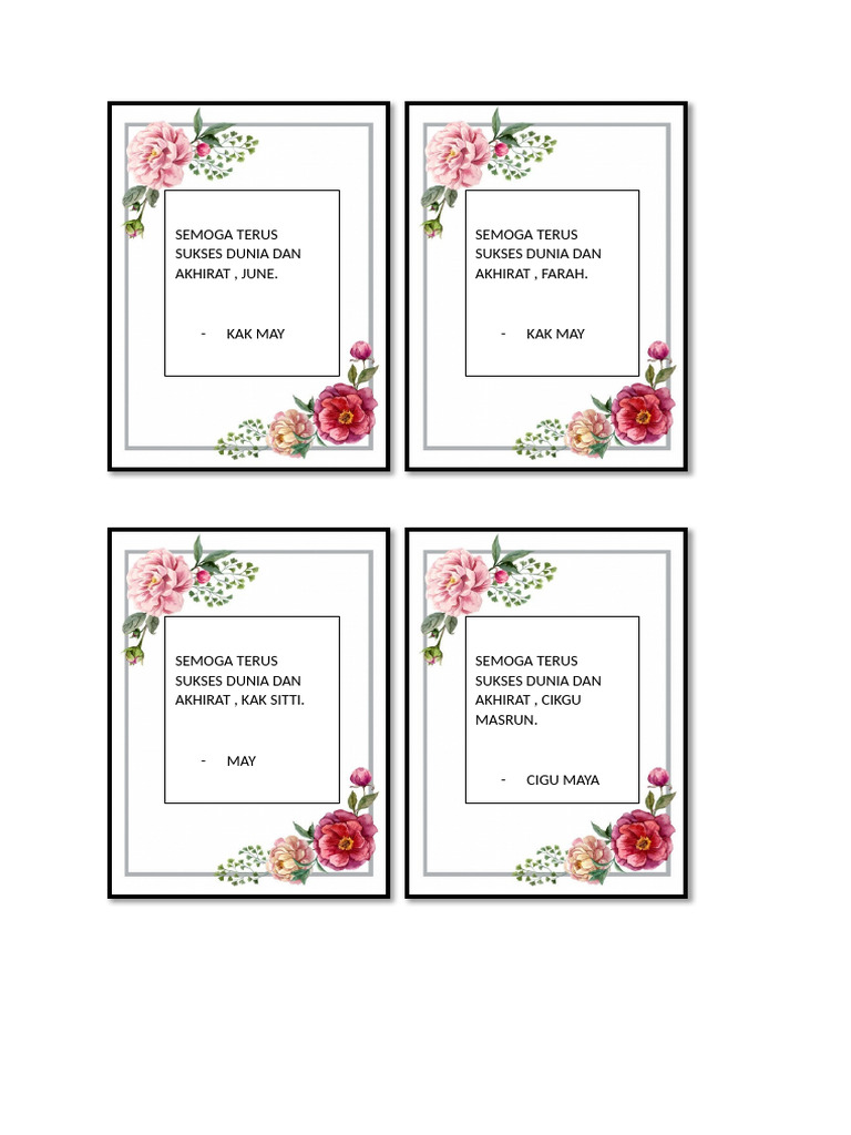 Kad Ucapan 6 Orang | PDF