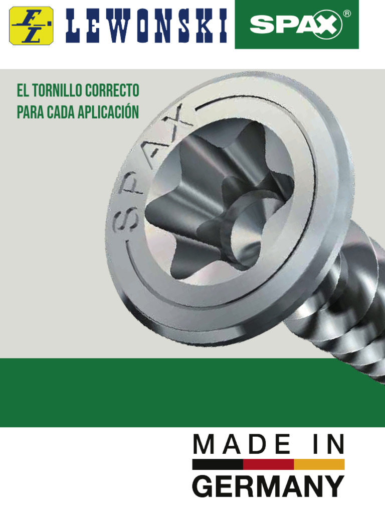 Guía de Tornillos SPAX para Profesionales | PDF | Tornillo | Materiales de construcción