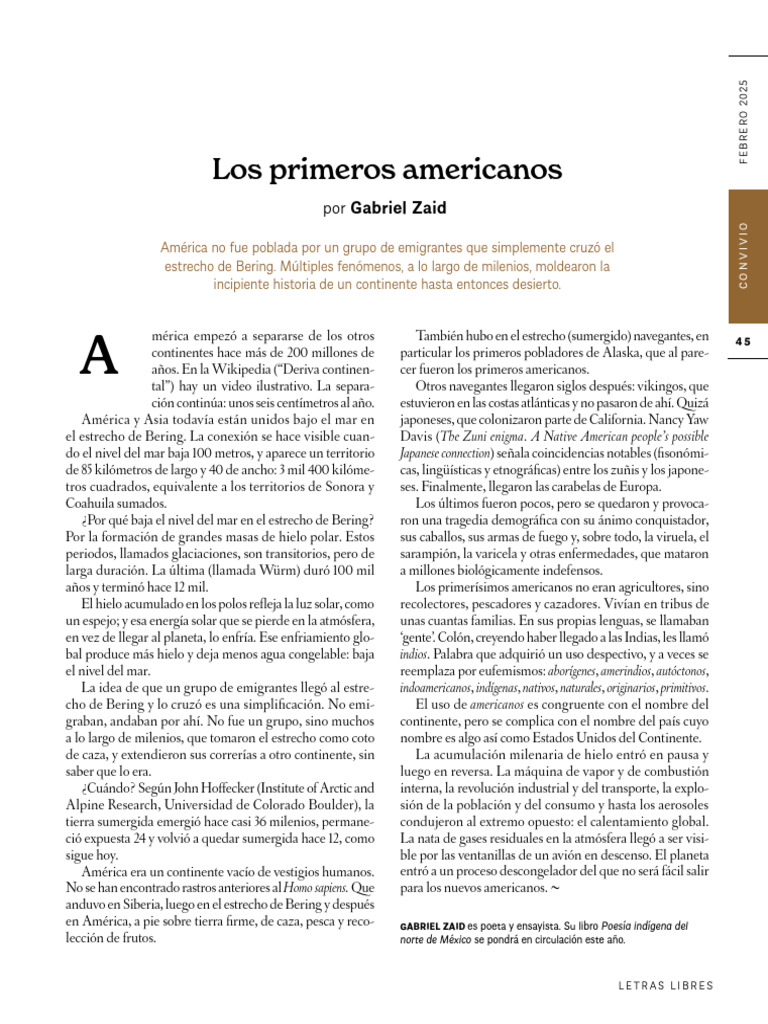 Orígenes de los Primeros Americanos | PDF | Pueblos Indígenas de las ...