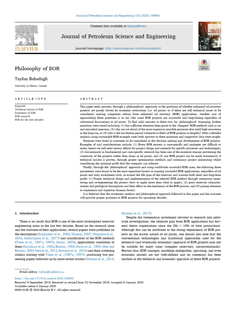 7.-Main Philosophy of EOR | PDF | Enhanced Oil Recovery | Petroleum ...