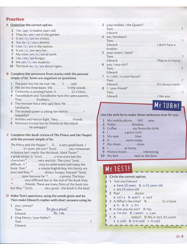 base 2 - repaso-to be present simple | PDF