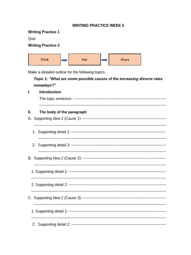 Writing Practice Week 3 | PDF