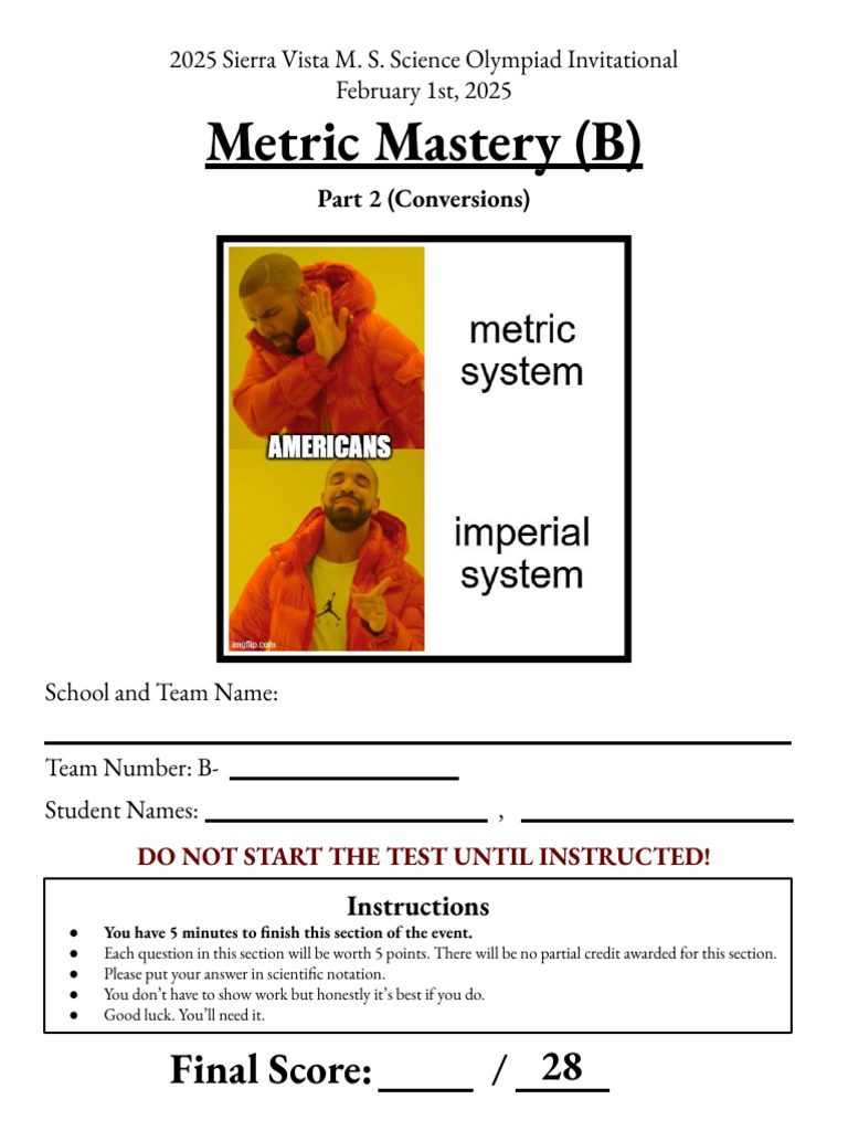 (Metric) Part 2 Conversions | PDF