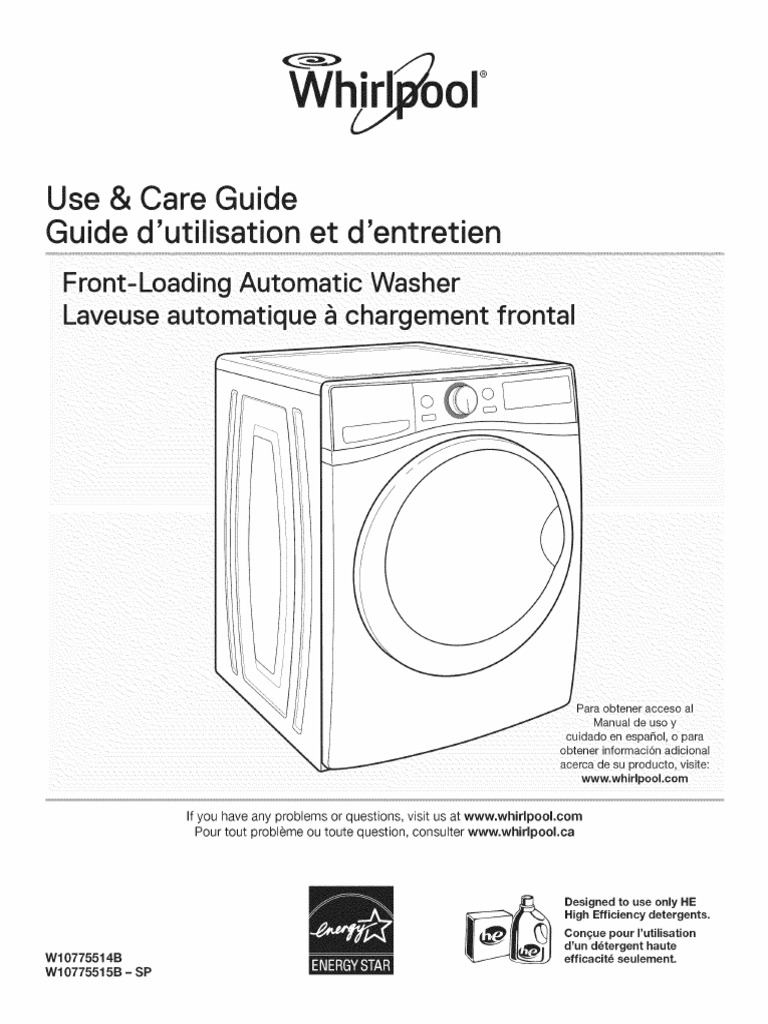 Whirlpool Washer WFW7590FW0 | PDF