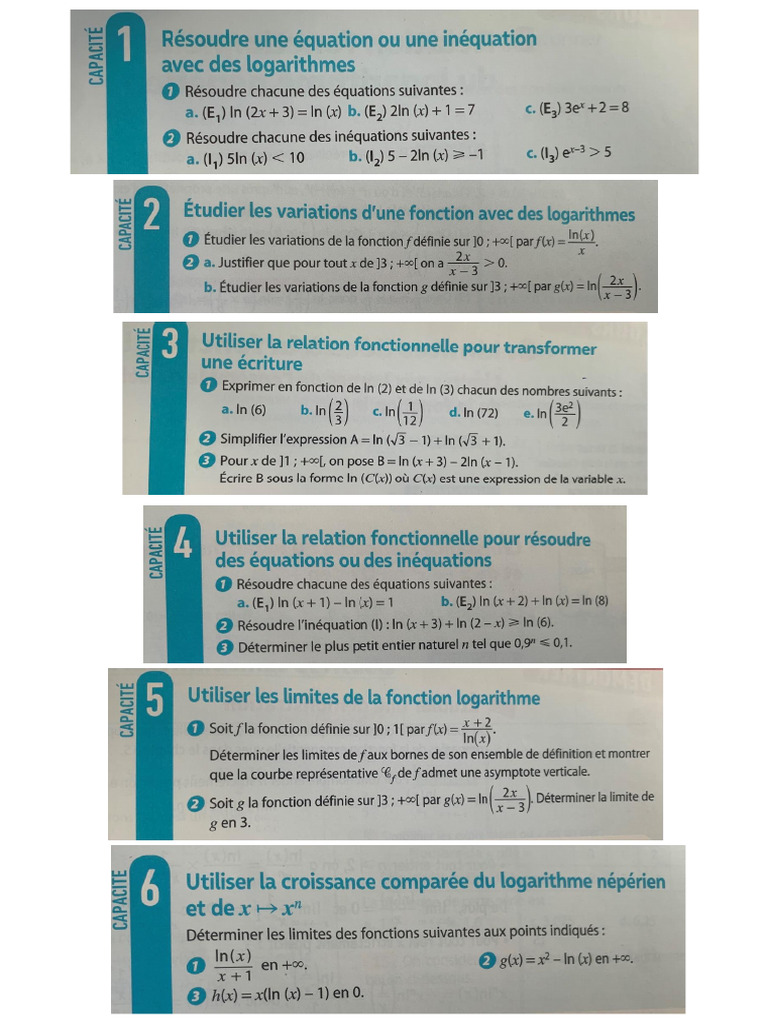 Exos Logarithme Népérien | PDF