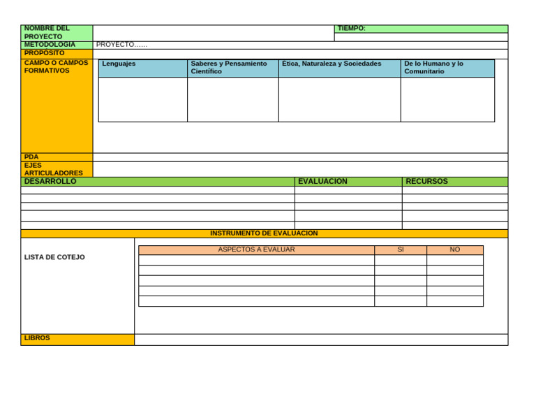Formato de Planeacion | PDF