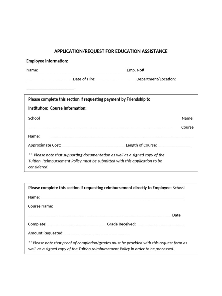Education Assistance Application Form | PDF