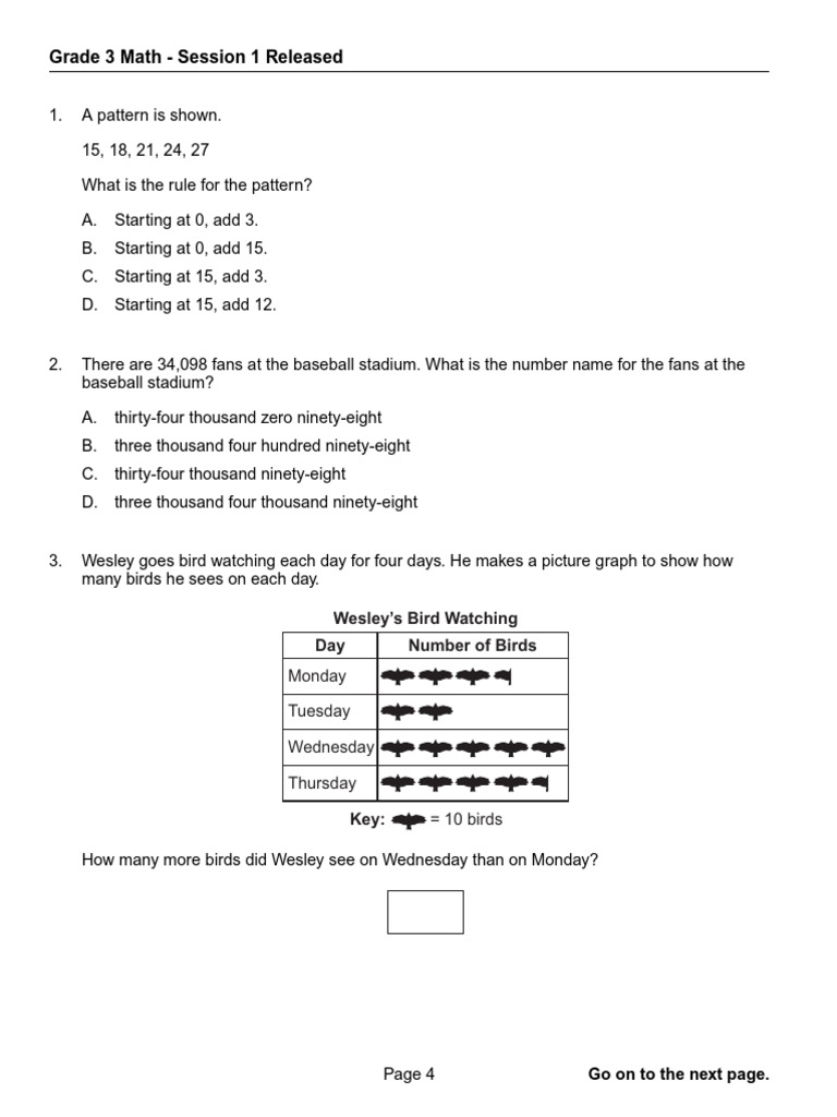 Asmt GL Practice Form Math gr3 | PDF