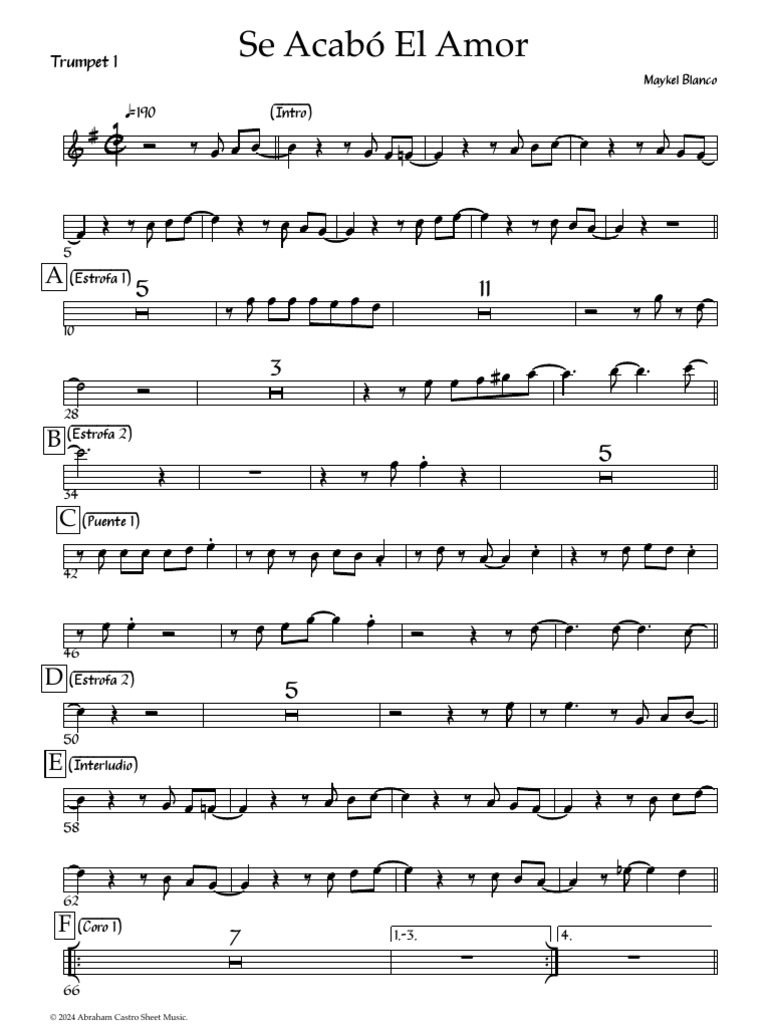 Se Acabó El Amor - Trumpet 1 | PDF