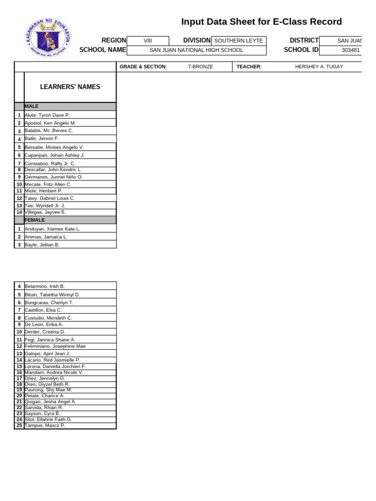 Grade 7 - AP Bronze 24-25 | PDF