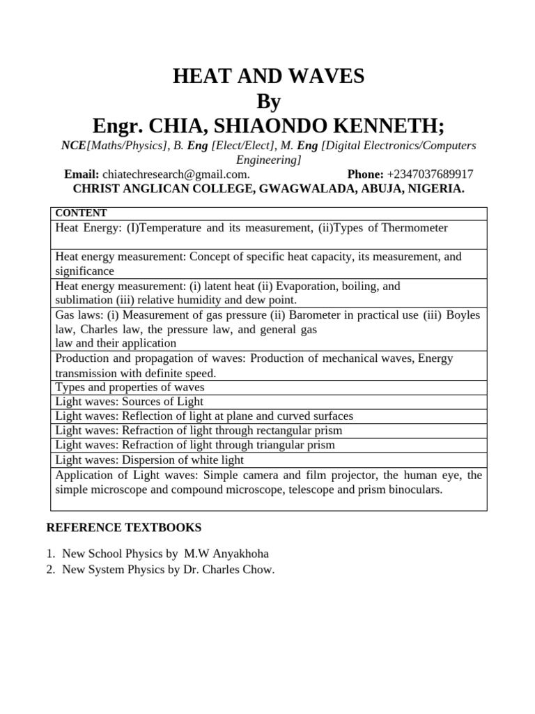 HEAT AND WAVES | PDF | Waves | Humidity