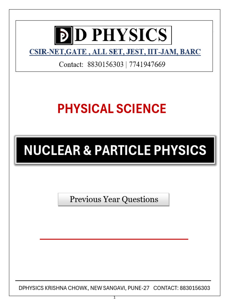 COMPLETE NP PYQ's | PDF | Nuclear Force | Atomic Nucleus