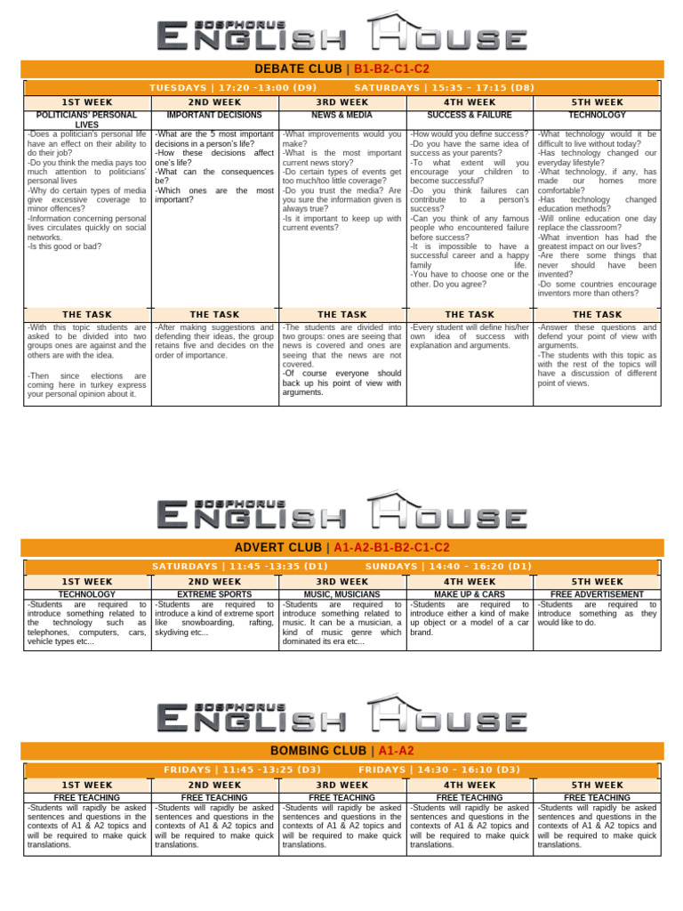 Debate Club Topics and Schedule | PDF