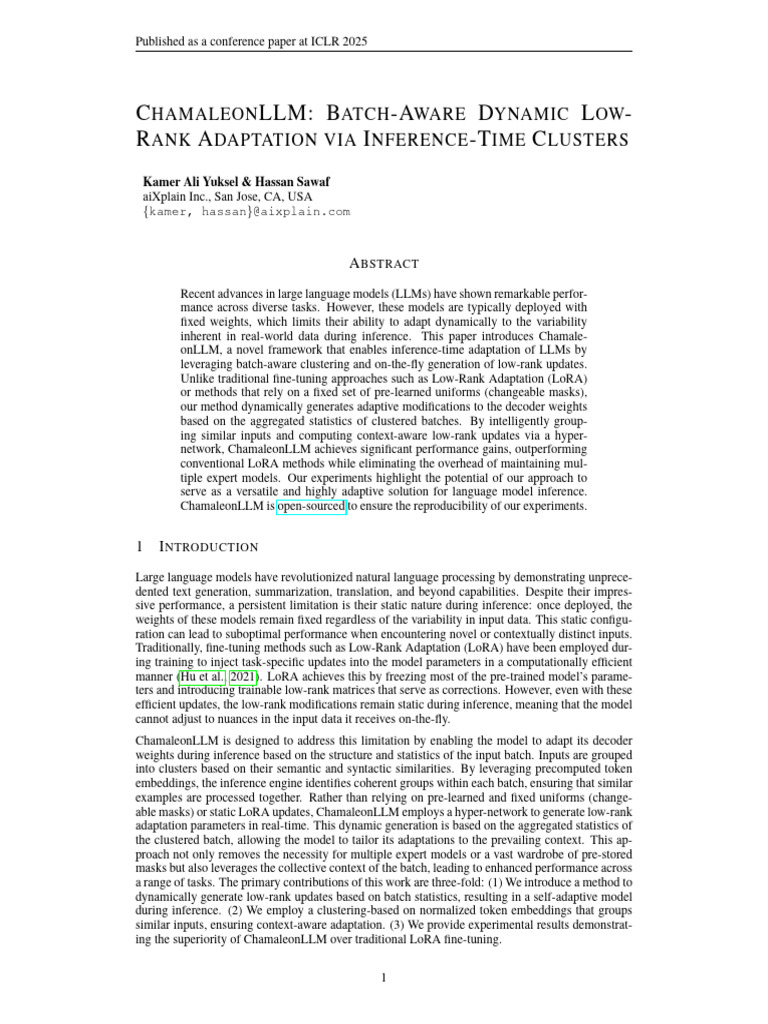 Dynamic LLM Adaptation for Inference | PDF | Cluster Analysis | Applied Mathematics