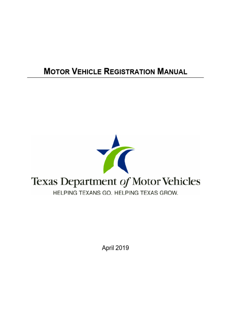Motor Vehicle Registration Manual Book 298 | PDF | Cheque | Vehicles