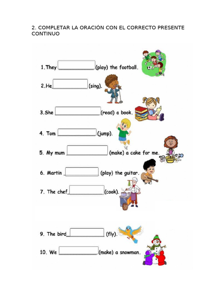 EXAMEN PARTE 2 PRESENTE CONTINUO | PDF