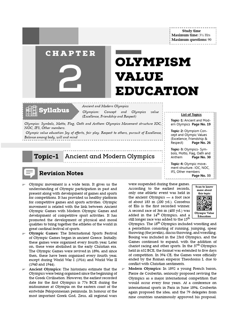 Unit-2 Olympism Value Education | PDF | Olympic Games | Winter Olympic ...