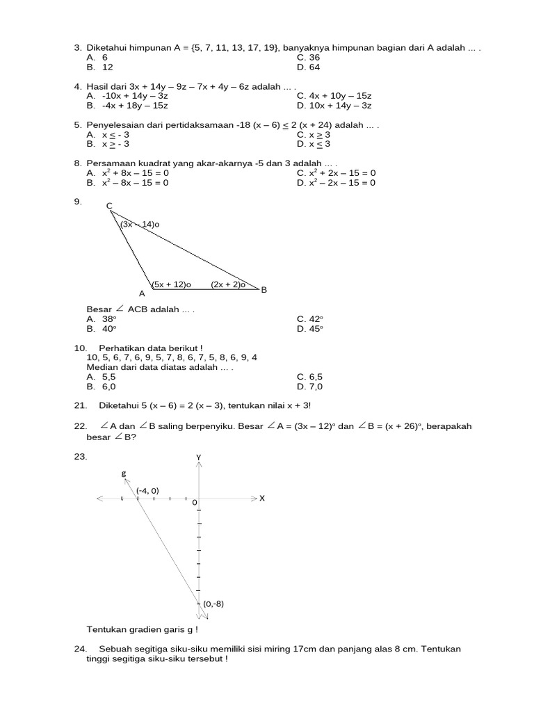 Soal Mat 9 K13 | PDF