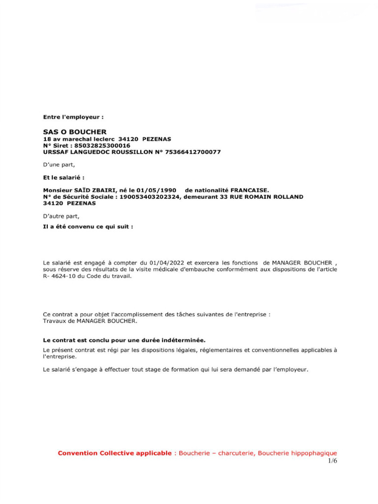 Contrat Cdii | PDF