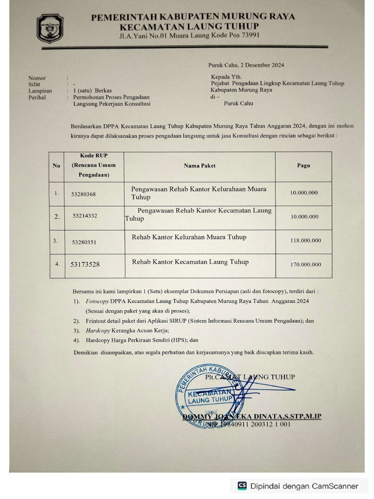 Surat Pelimpaha Laung Tuhup | PDF