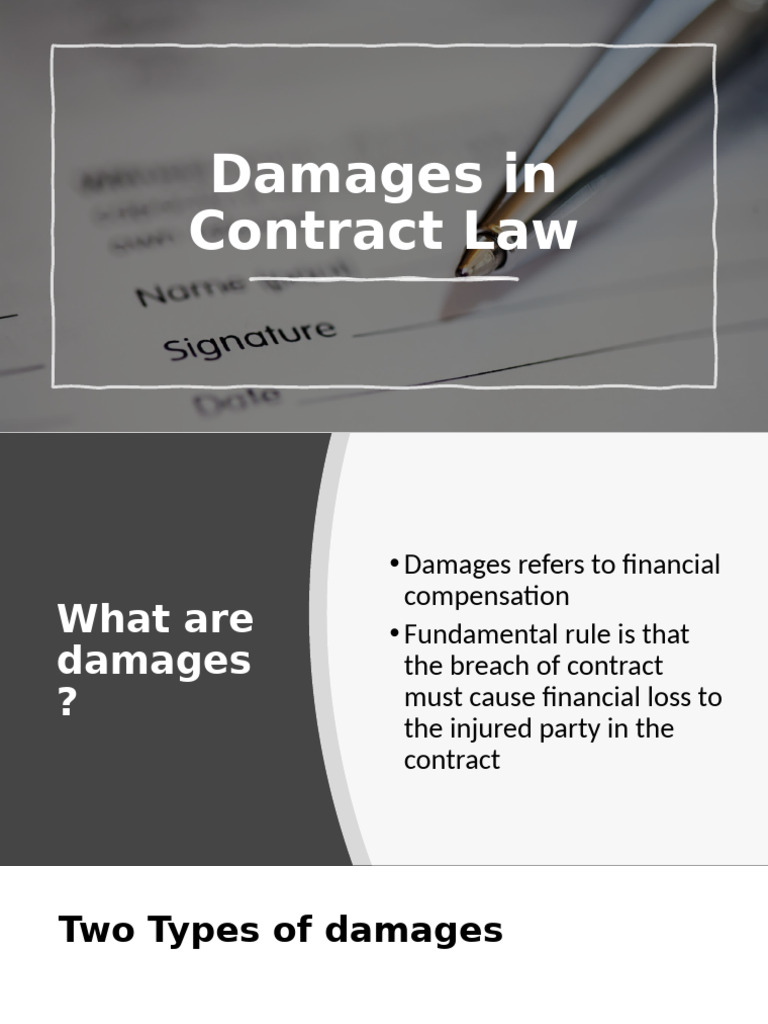 Understanding Contract Damages Types | PDF | Damages | Legal Concepts