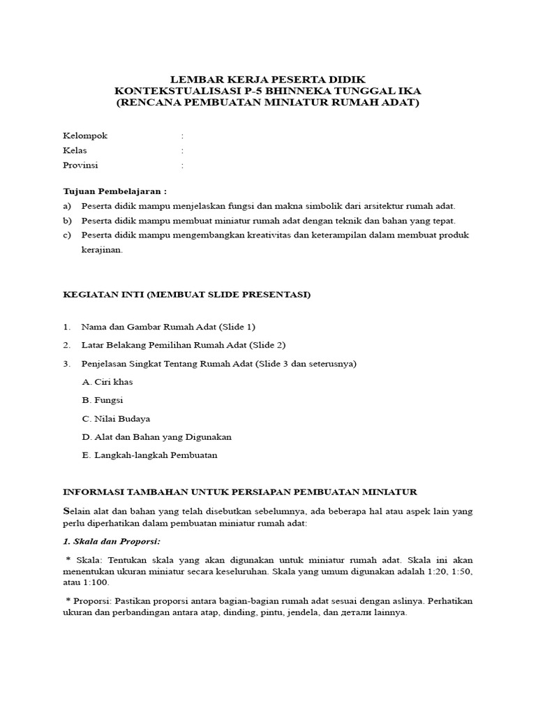 Projek - Lembar Kerja Peserta Didik-1 | PDF