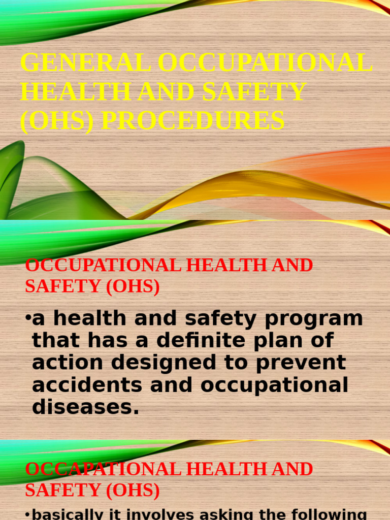 General Occupational Health and Safety (Ohs) 1 | PDF | Occupational ...