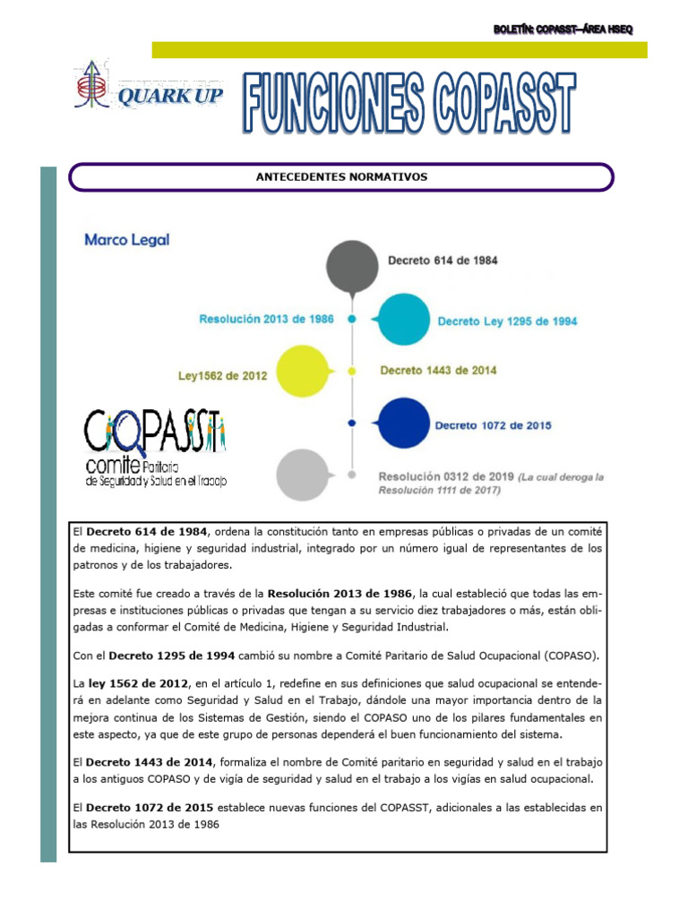 FOLLETO COPASST | PDF | Seguridad y salud ocupacional