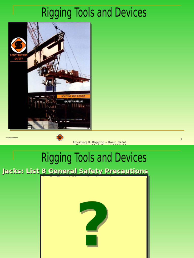 Rigging Tools and Safety Training Guide | PDF | Mechanical Engineering ...
