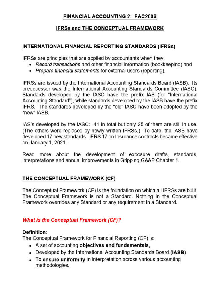 CONCEPTUAL FRAMEWORK Notes and Question Bank | PDF | International ...