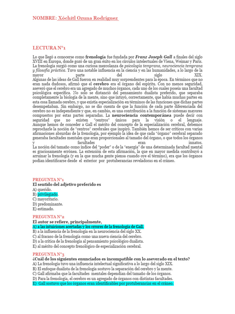 Frenología: Orígenes y Críticas de Gall | PDF | Mente | Cerebro