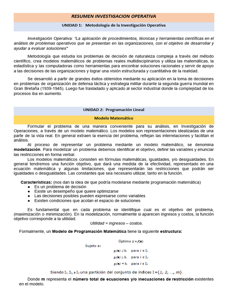 Investigacion Operativa | PDF | Programación lineal | Optimización Matemática