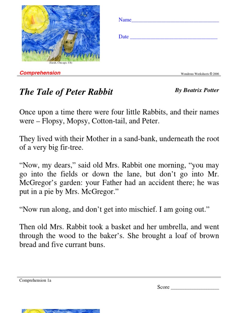 Peter Rabbit Comprehension Quiz | PDF | Young Adult