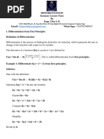 Differentiation Notes | PDF | Function (Mathematics) | Derivative