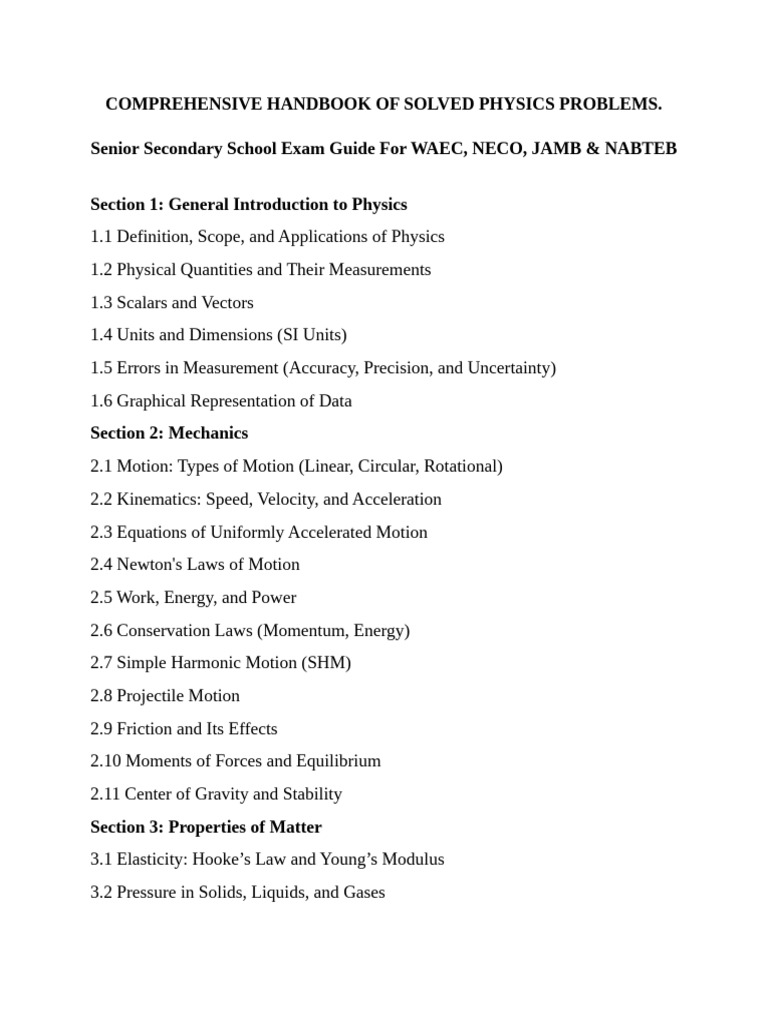 Comprehensive Handbook of Solved Physics Problems | PDF | Gases | Optics
