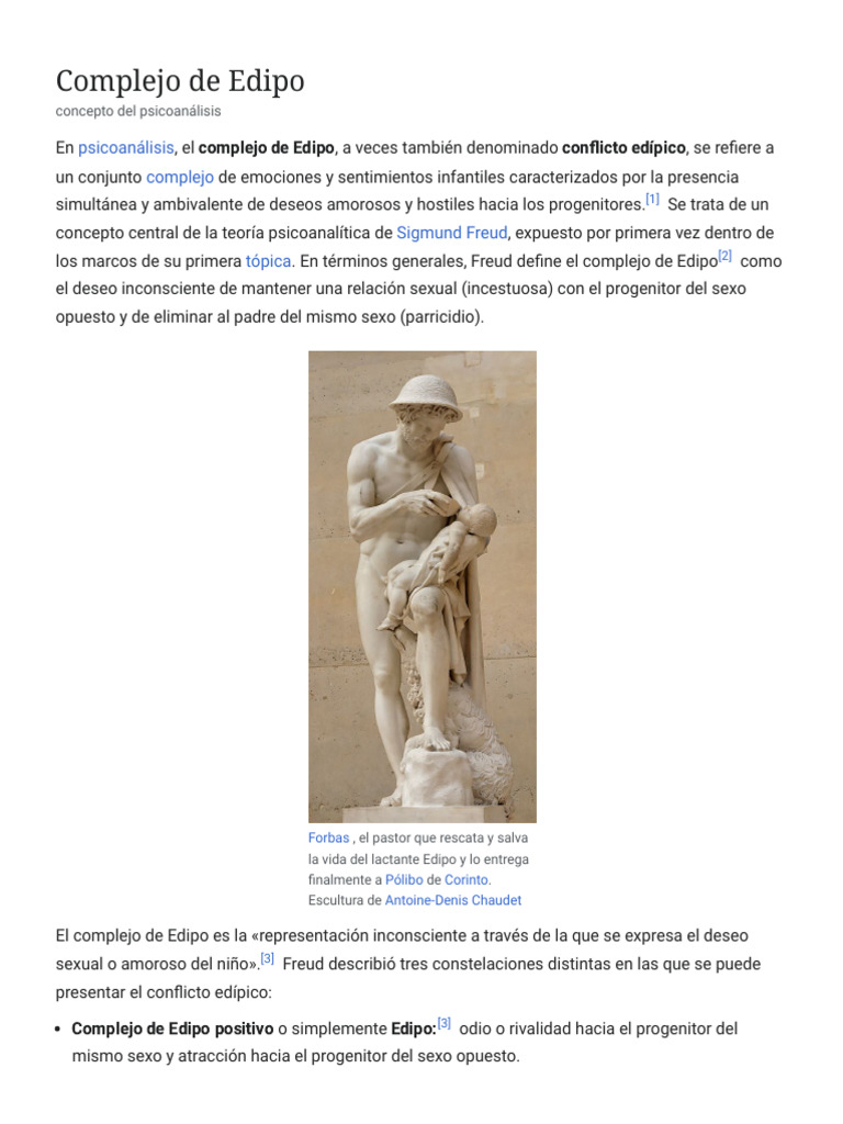 Complejo de Edipo - Wikipedia, La Enciclopedia Libre | PDF | Complejo ...