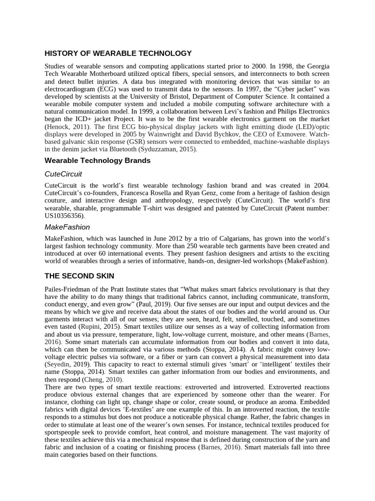 History of Wearable Technology: Cutecircuit | PDF | E Textiles ...