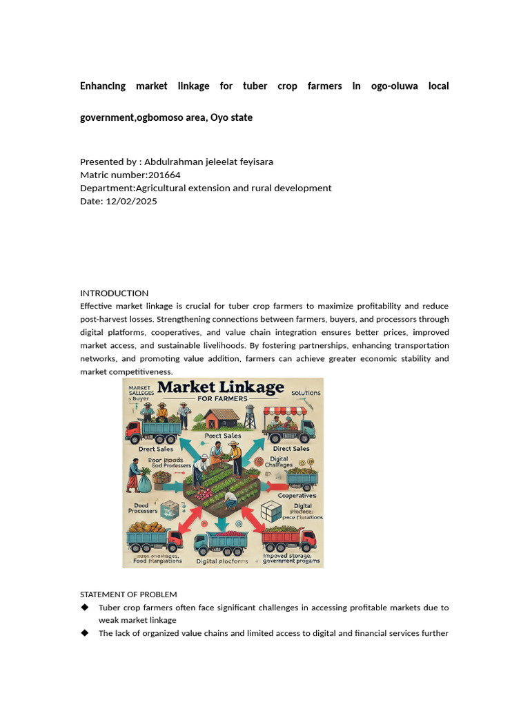 Enhancing Market Linkage | PDF | Statistics | Market (Economics)