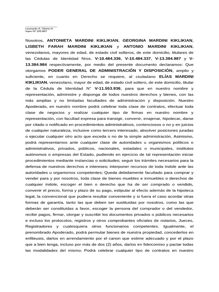 Poder General Amplio Elías Mardini | PDF | Bancos | Propiedad