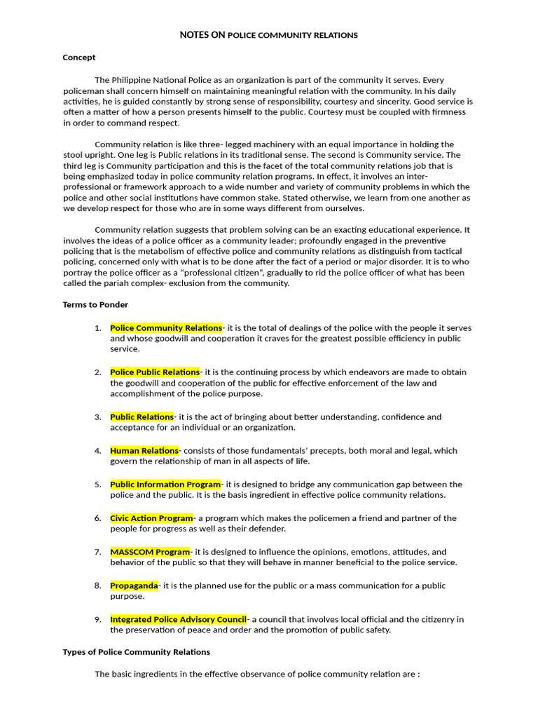 Enhancing Police Community Relations | PDF | Police | Crimes