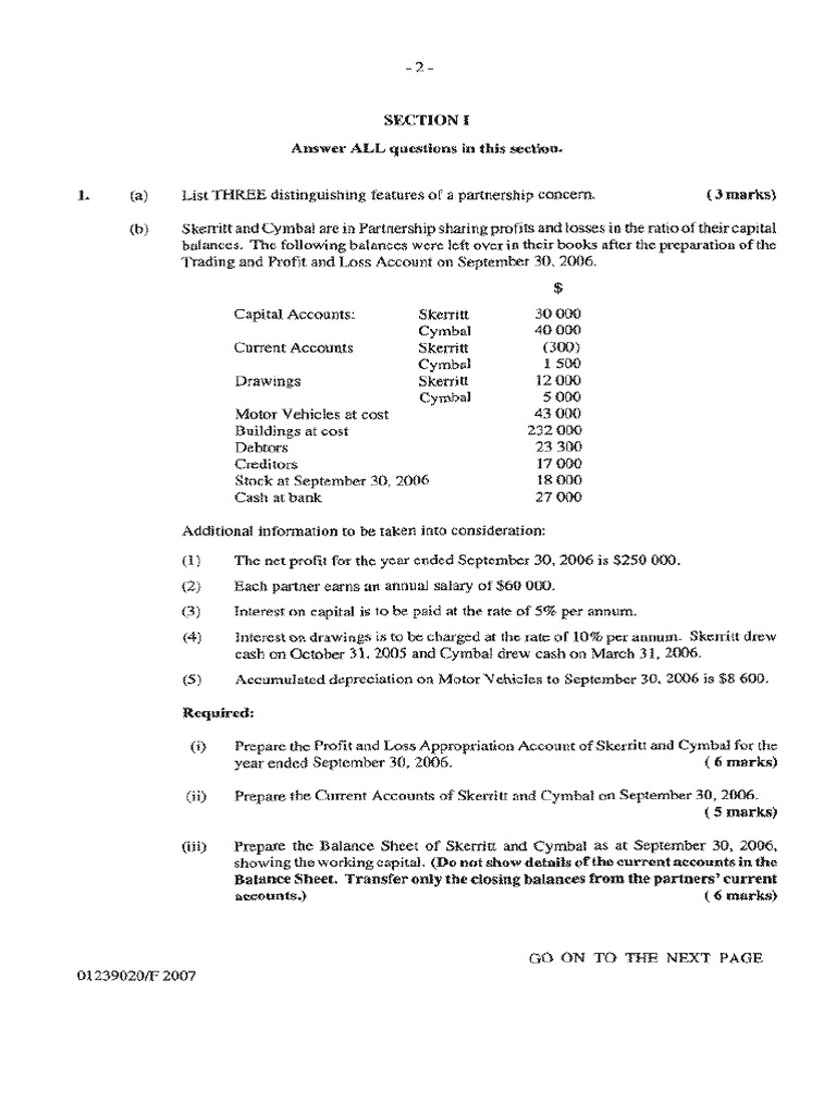 Partnership Past Paper | PDF | Partnership | Interest