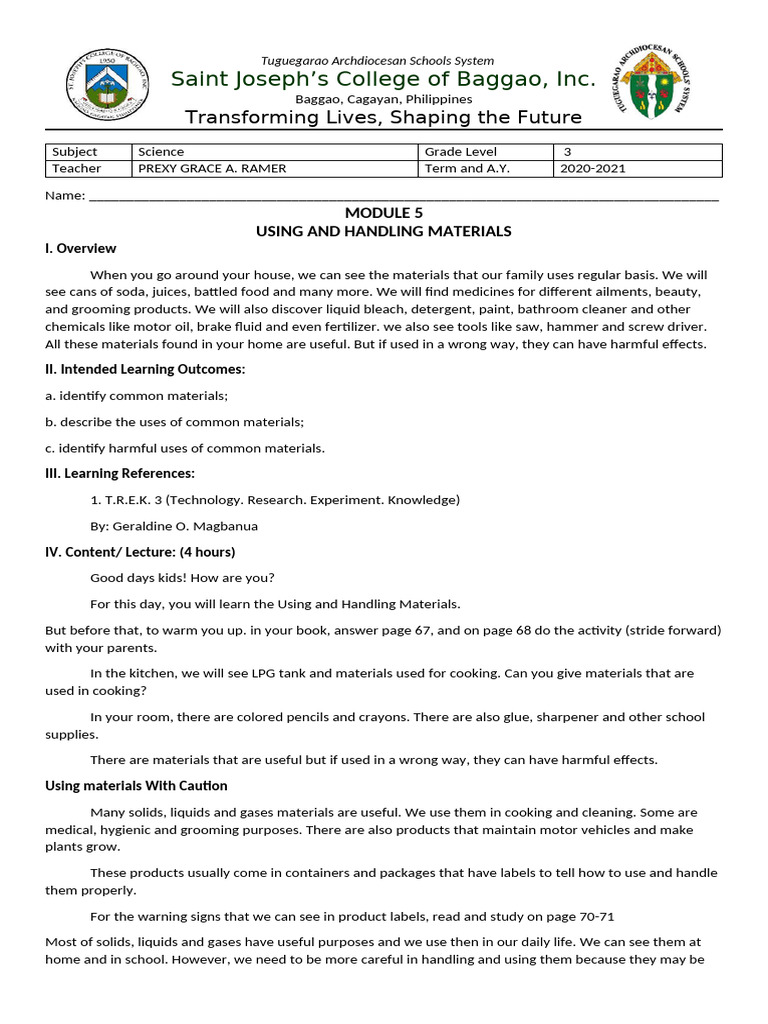 module 5 science 3 | PDF
