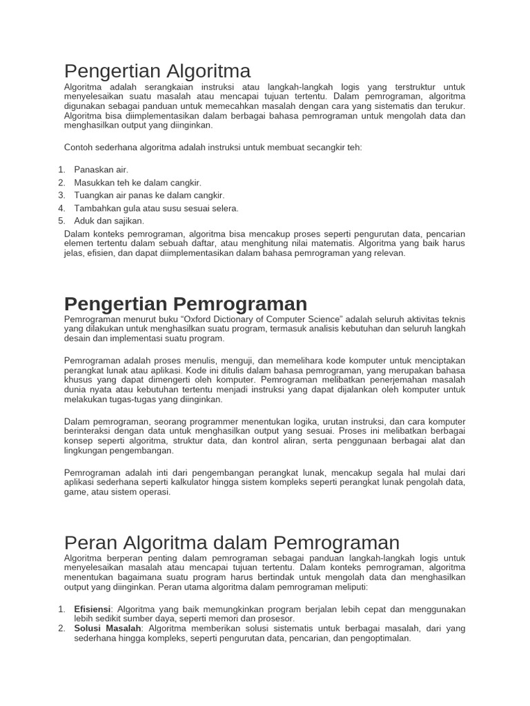 Pengertian Algoritma | PDF