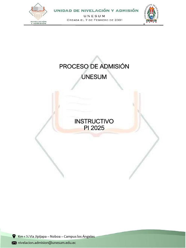 Proceso de Admisión UNESUM 2025 | PDF