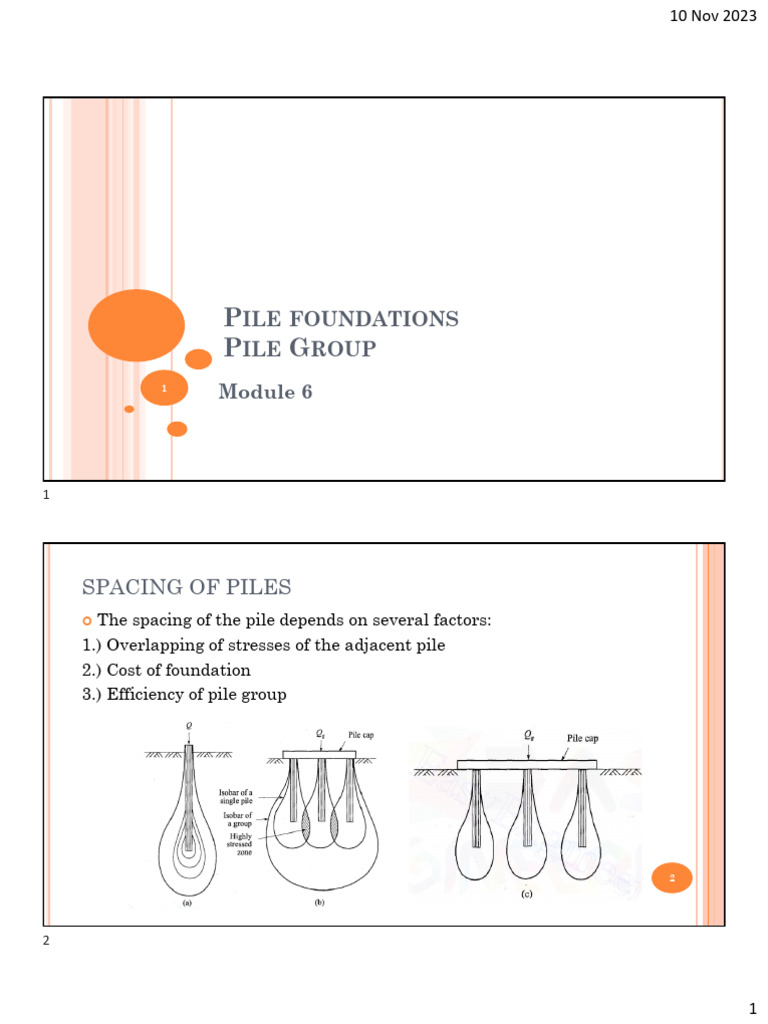 Minimum Pile Spacing Guidelines | PDF
