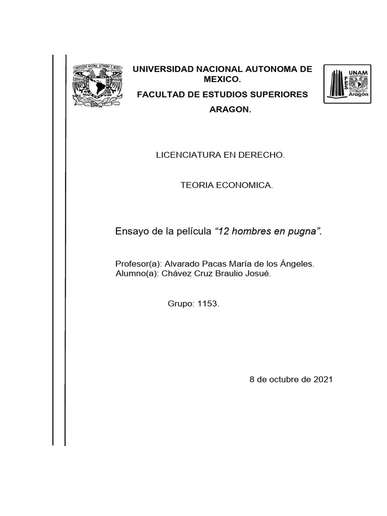 Ensayo Pelicula Braulio Chavez 1153 | PDF | Justicia | Crimen y violencia