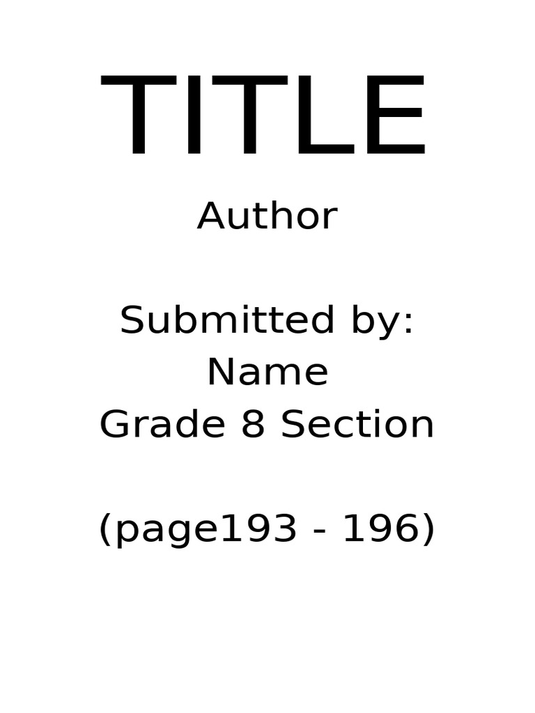 Grade 8 Literature Activities Guide | PDF