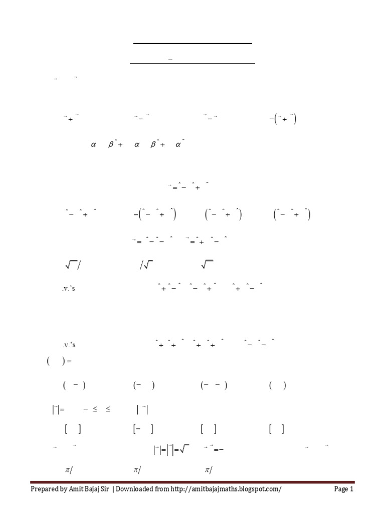 Ch 10 Vector Algebra Multiple Choice Questions With Answers | PDF ...