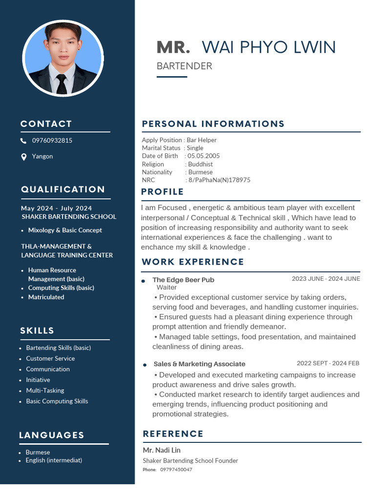 Blue Simple Professional CV Resume | PDF