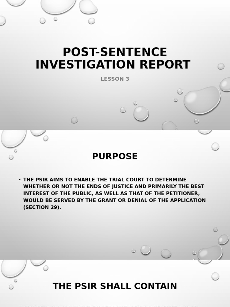 Presentation (11) | PDF | Probation | Presentence Investigation Report